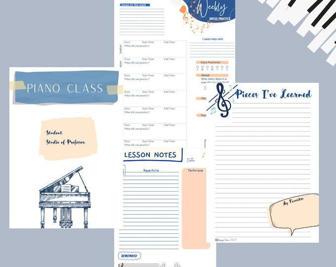 Piano Practice Sheets, Lesson Sheets and More - Etsy