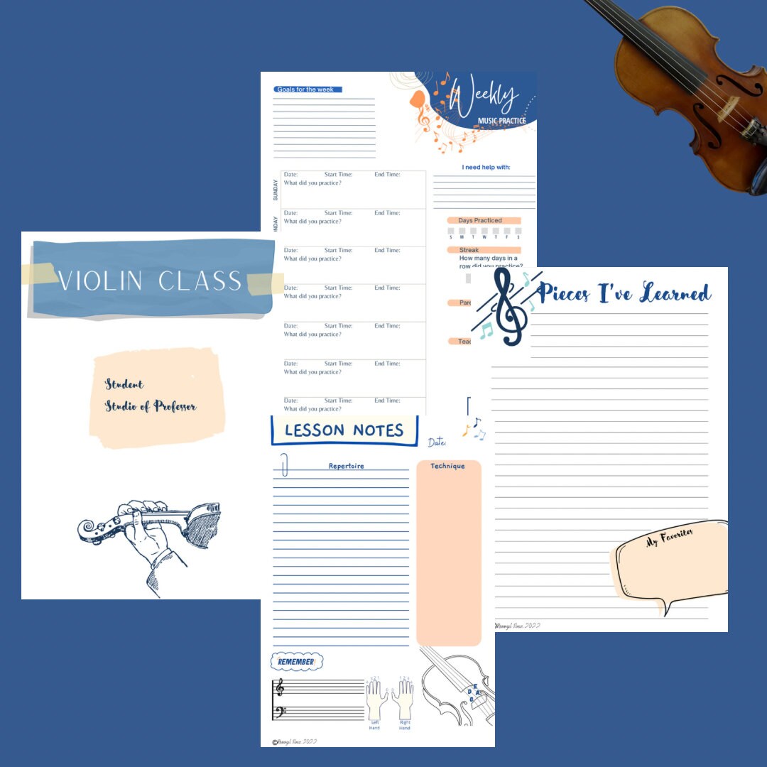 Violin Practice & Lesson Sheets, and More - Etsy