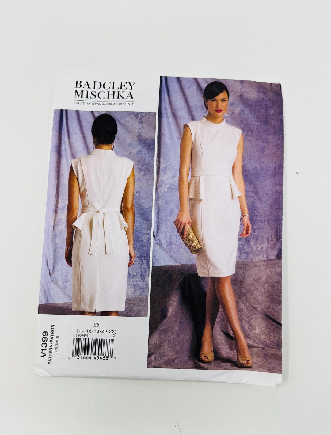 Vogue 1399 Badgley Mischka Sewing Pattern Misses' Dress Size 14, 16, 18 ...