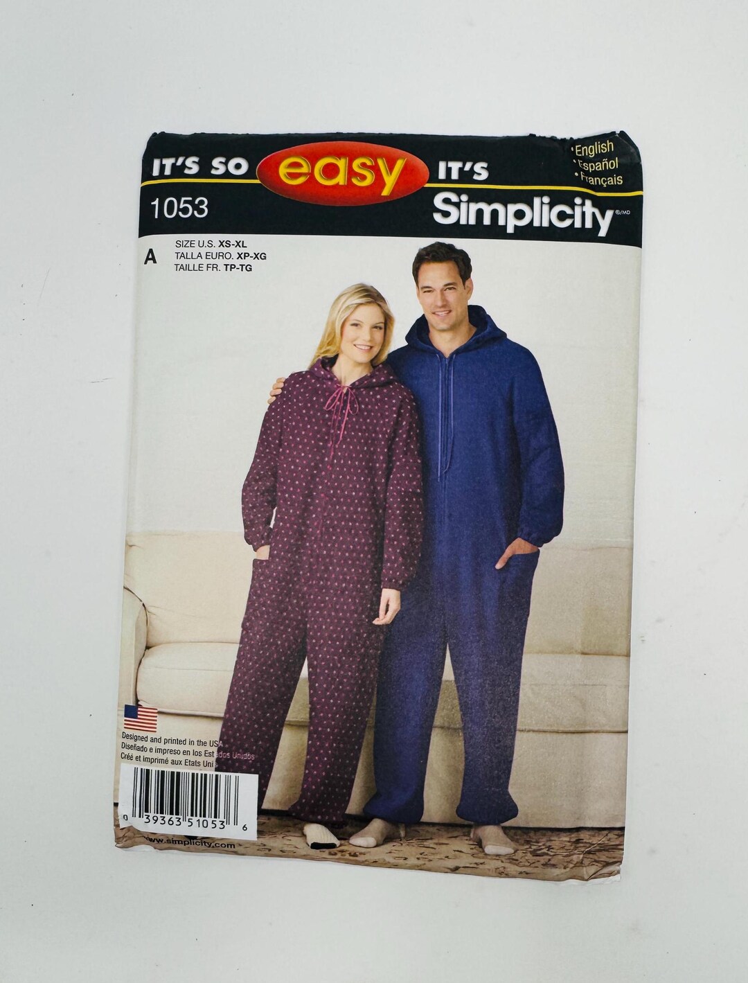 Simplicity 1053 Easy Sewing Pattern Misses' and Men's Fleece Pajama ...