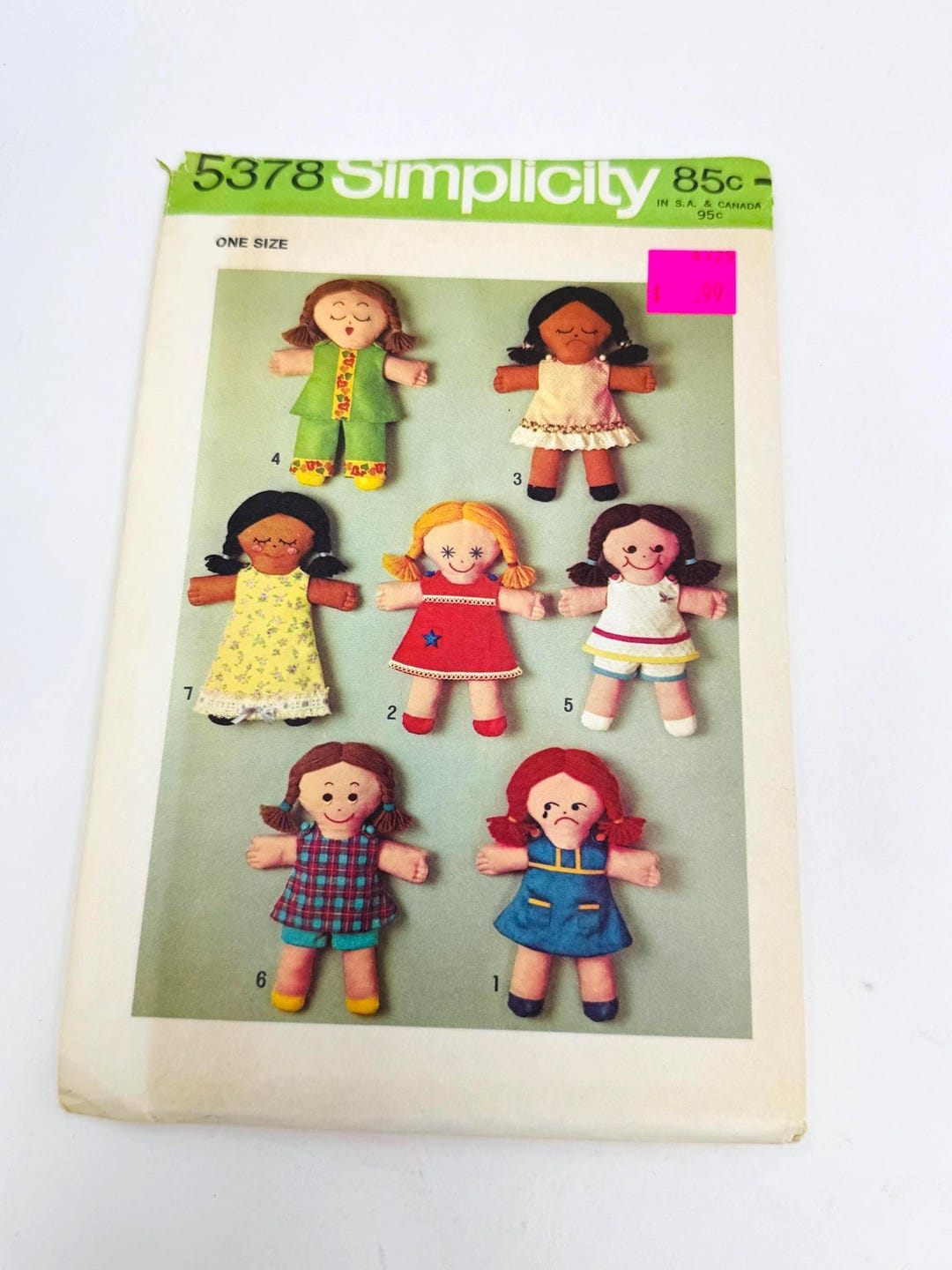 Simplicity Crafts 5378 Vintage Stuffed Dolls With Clothes Sewing ...