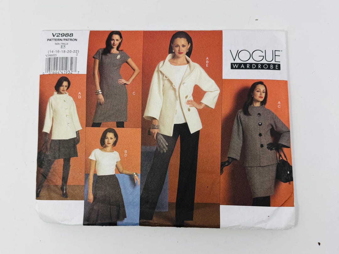 Vogue Wardrobe 2988 Sewing Pattern Misses' Jacket, Top, Dress, Skirt ...