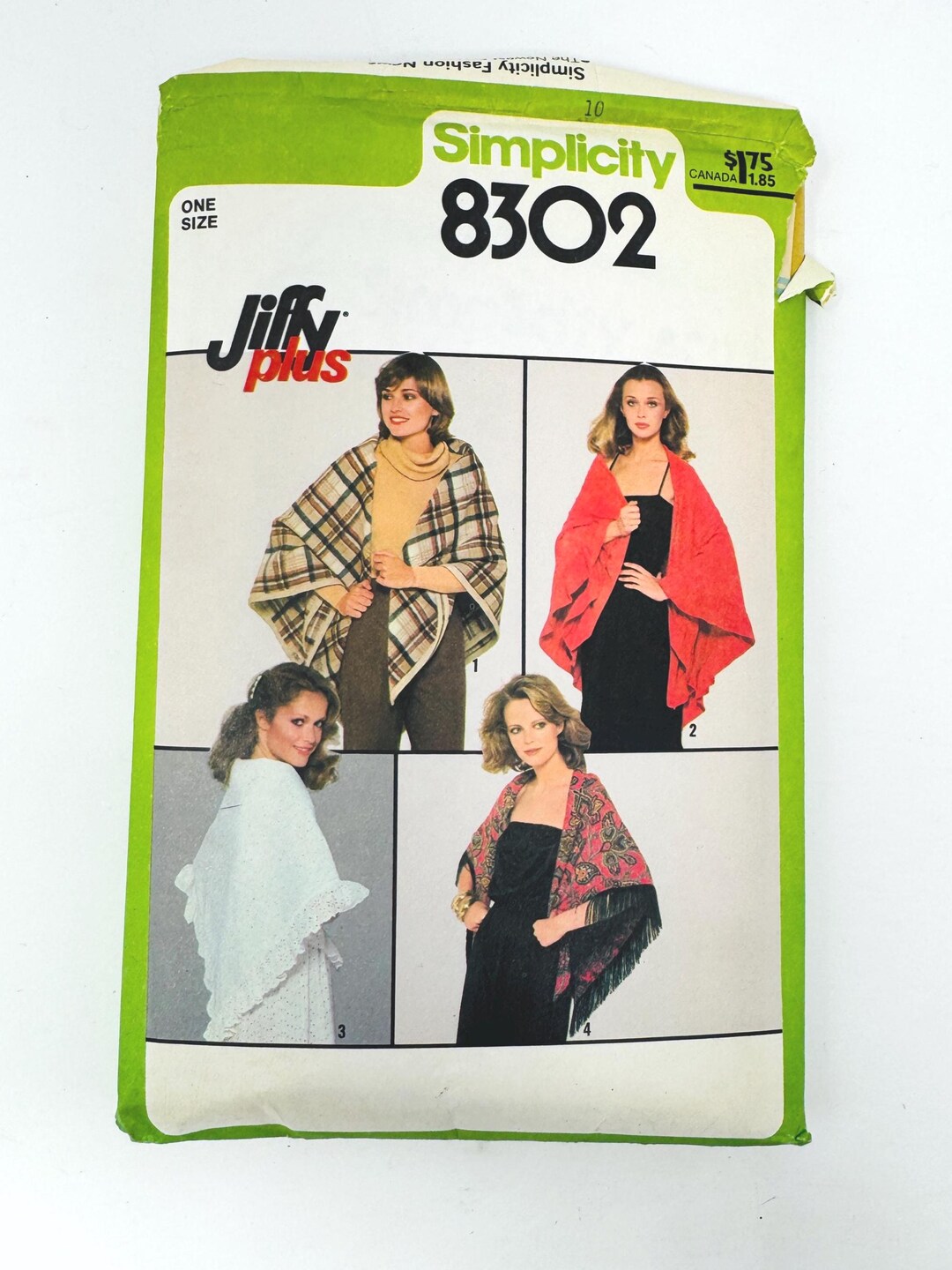 Simplicity 8302 Vintage Sewing Pattern Jiffy Plus Ladies' Shawl One ...