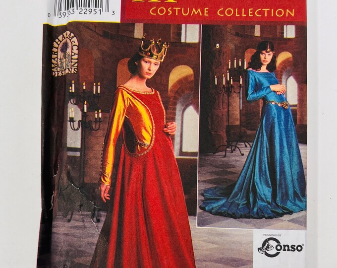 Simplicity 8725 Misses' Sewing Pattern Medieval Costumes Size 10, 12 ...