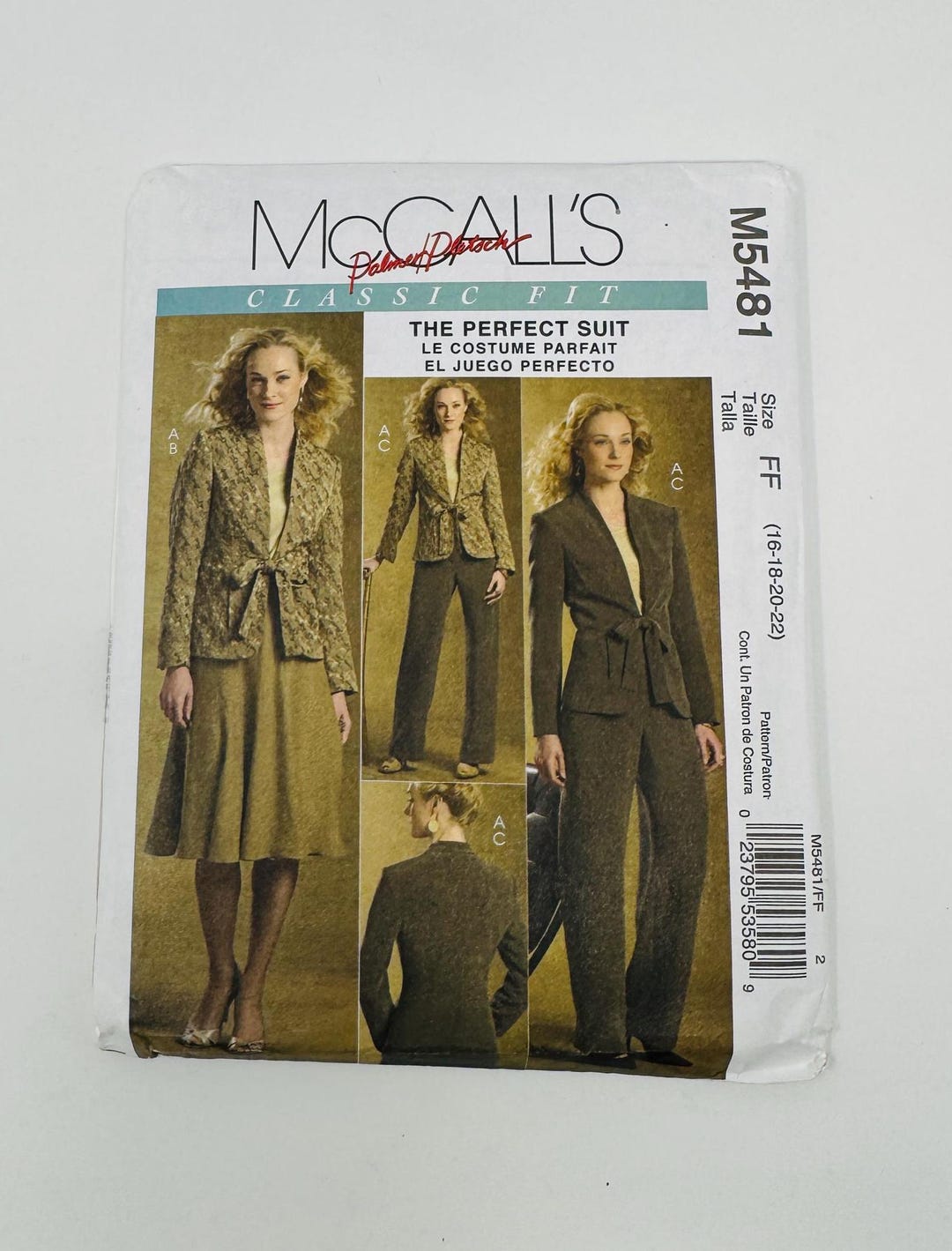Mccall's 5481 Sewing Pattern Misses' Suit Jacket, Skirt, and Pants ...