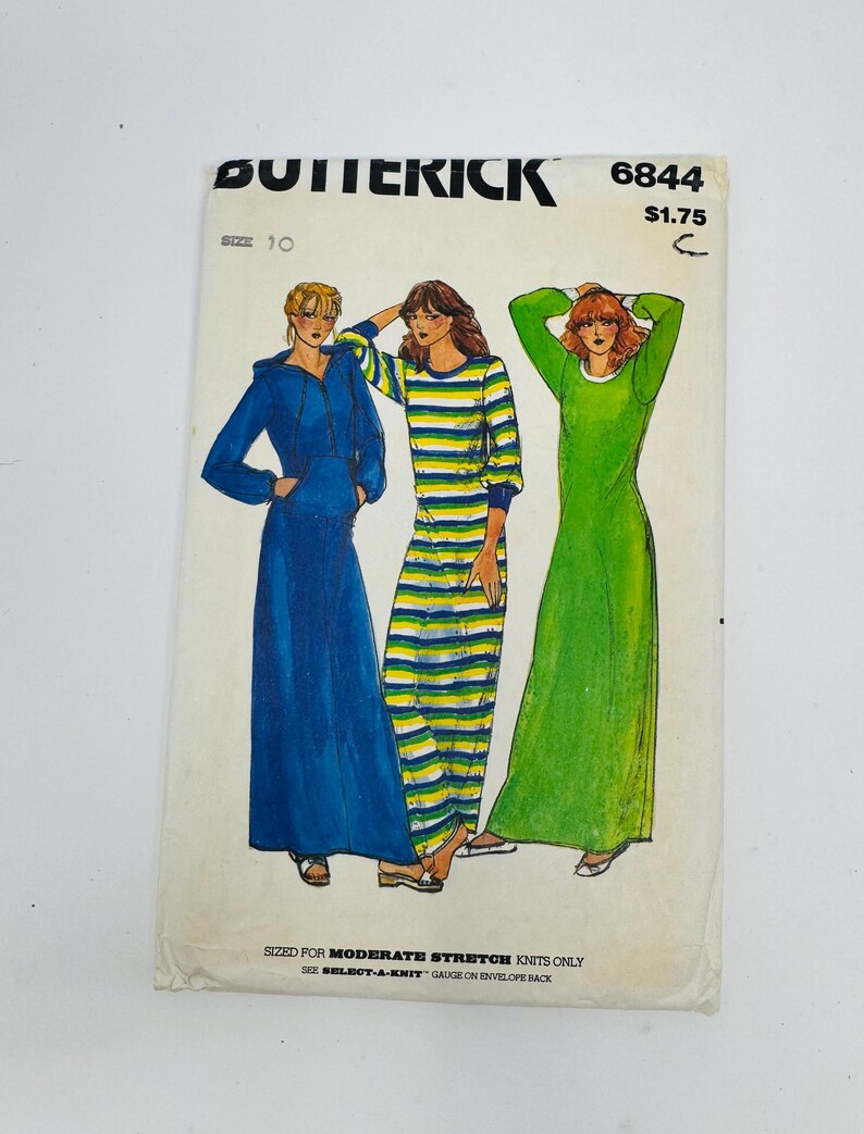 Butterick 6844 Vintage Sewing Pattern Misses' Robes and Nightshirt ...