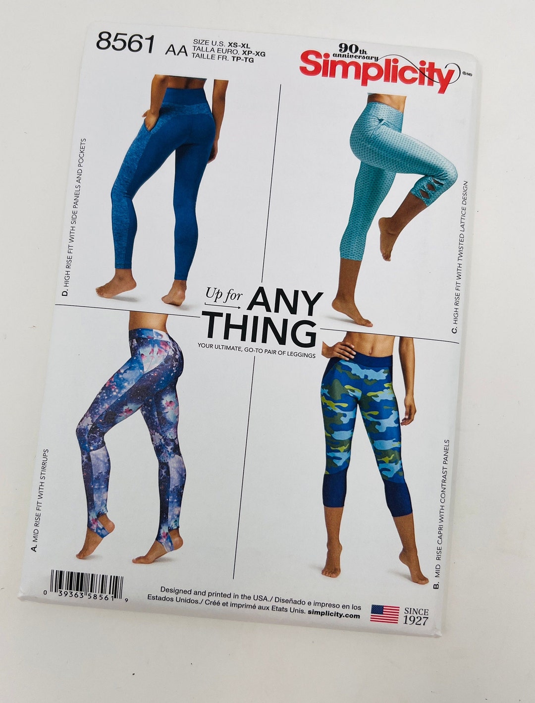 Simplicity 8561 Sewing Pattern Misses' Knit Leggings Capris Stirrup ...