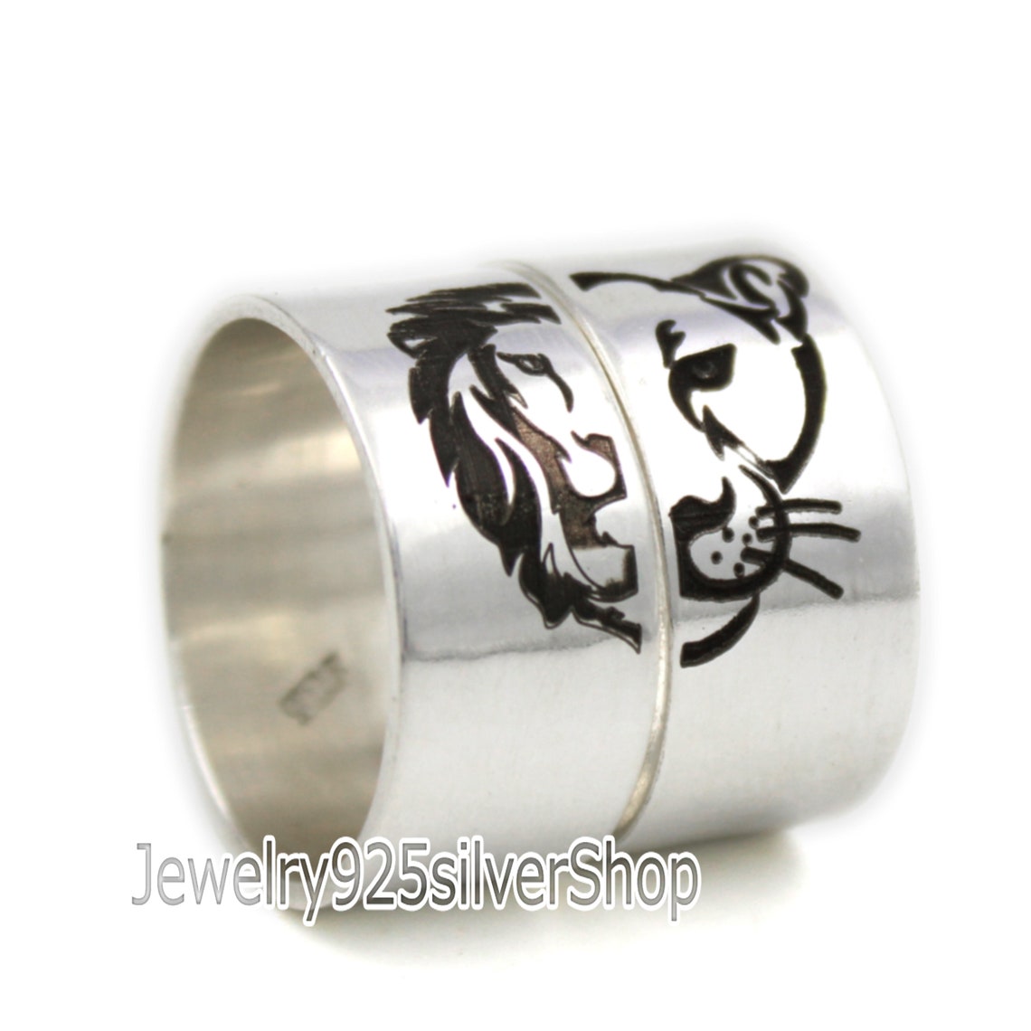 Lion Lioness Couples Rings 925 Sterling Silver Ring Silver | Etsy