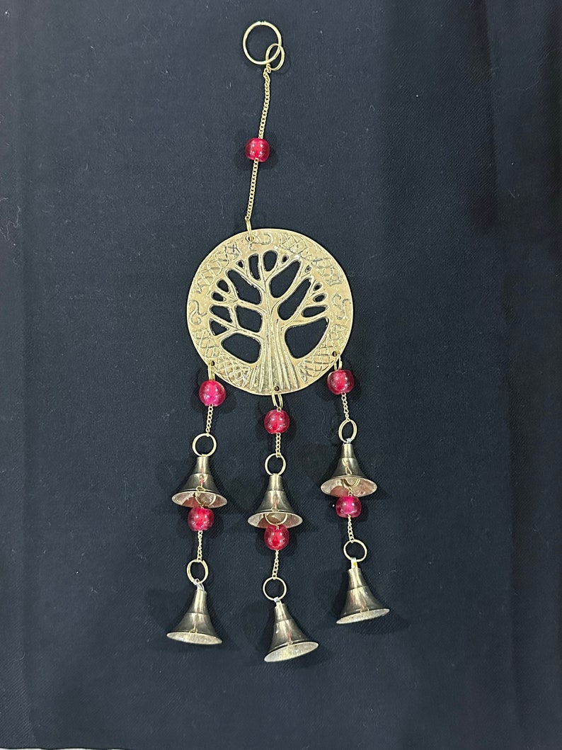 Brass Hanging, Bells Windchime, Life Bell Chime With Rudraksh Beads ...