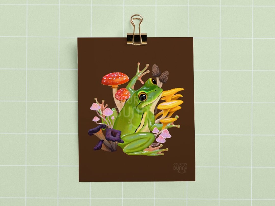 Mushroom Frog Print | 8 X 10 Inch | Print Only - Etsy