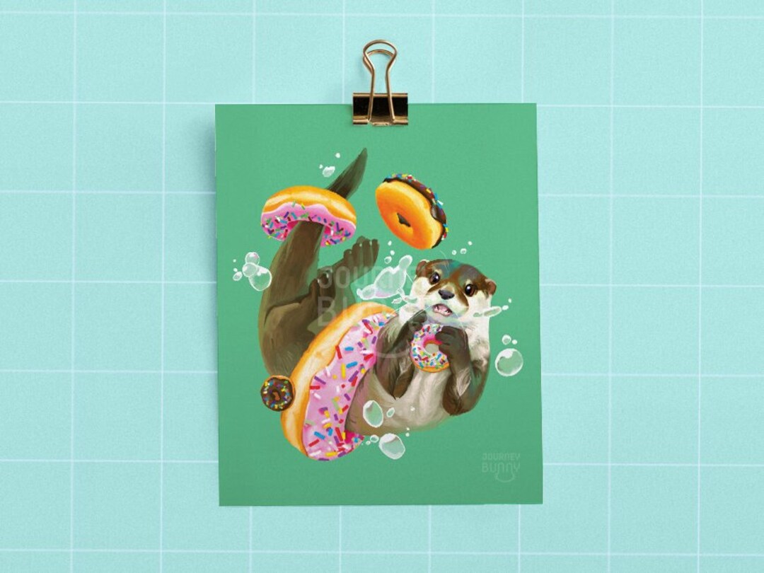 Donut Otter Print | 8 X 10 Inch | Print Only - Etsy