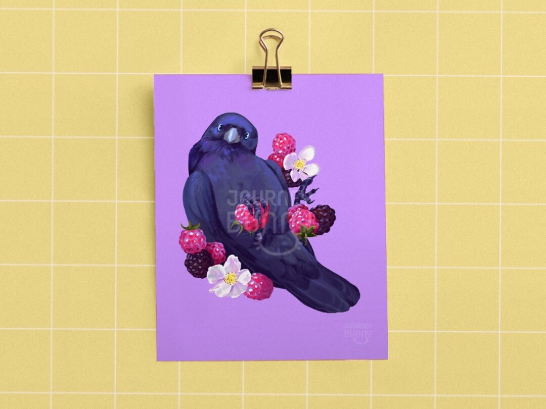 Raspberry Crow Print | 8 X 10 Inch | Print Only - Etsy