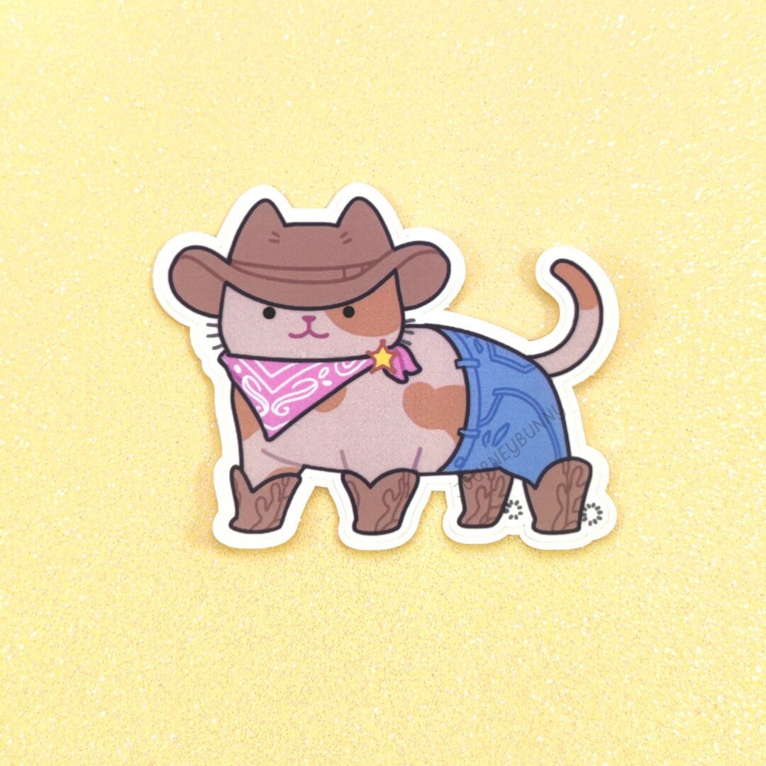 Yeehaw Cat Vinyl Sticker / Waterproof / UV Resistant / Decal - Etsy
