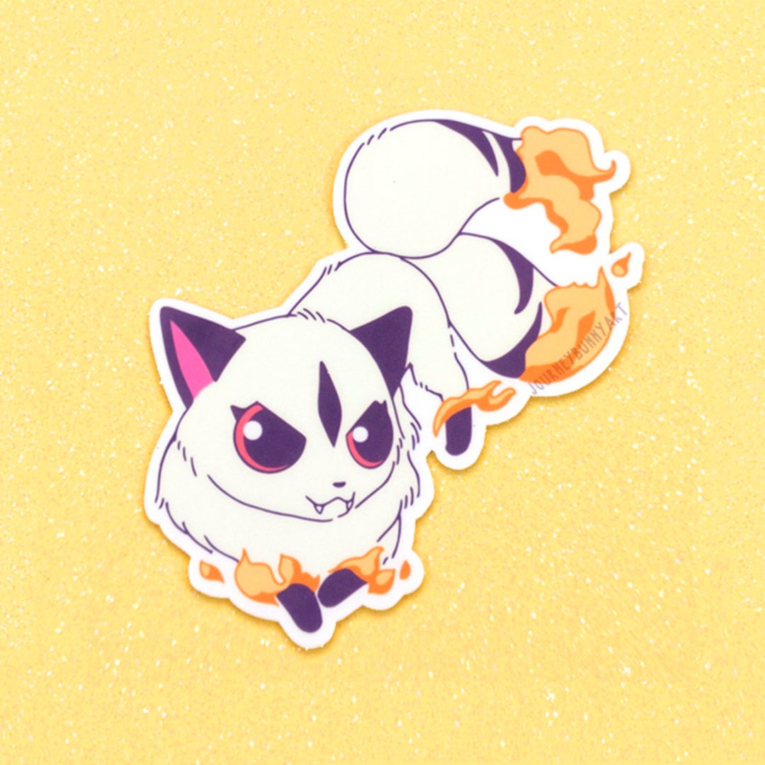 Fire Sabertooth Cat Vinyl Sticker / Waterproof / UV Resistant / Decal ...