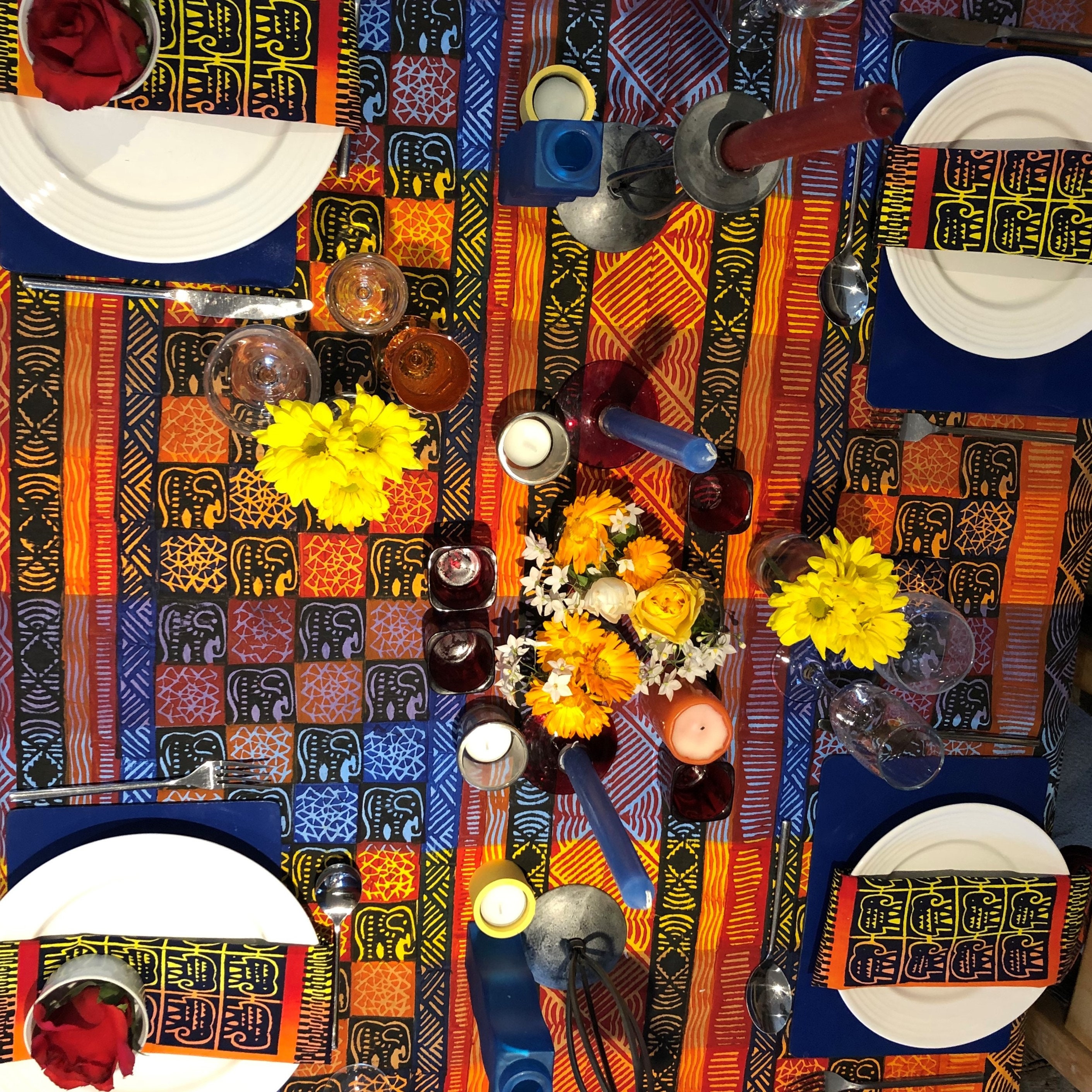 Elephant Tablecloth 230cm Handmade in Zimbabwe - Etsy