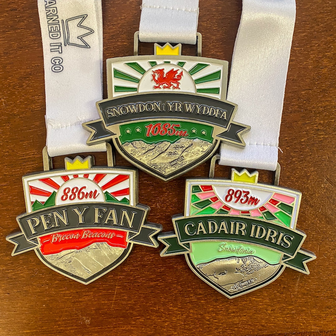 Welsh Three Peaks Medal Set - Etsy