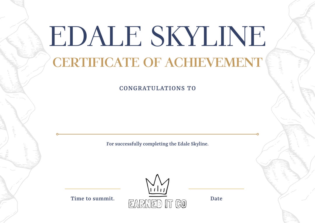 Edale Skyline Certificate | A4 PDF | Ready to Print | Digital File - Etsy