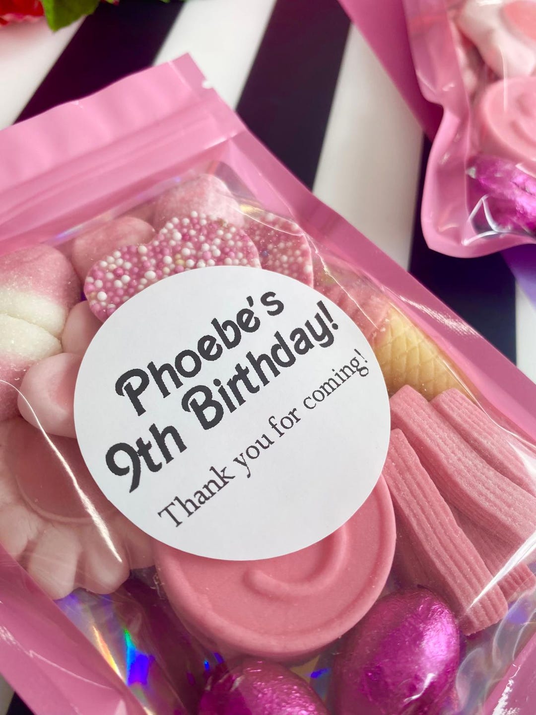 Pink Sweet Packets - Birthday Party Favours - Sweet Packets - Pink ...