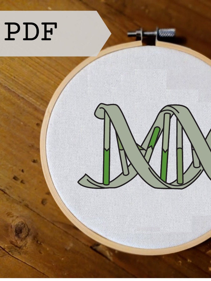 Embroidery Digital Pattern DNA, Biology - Etsy