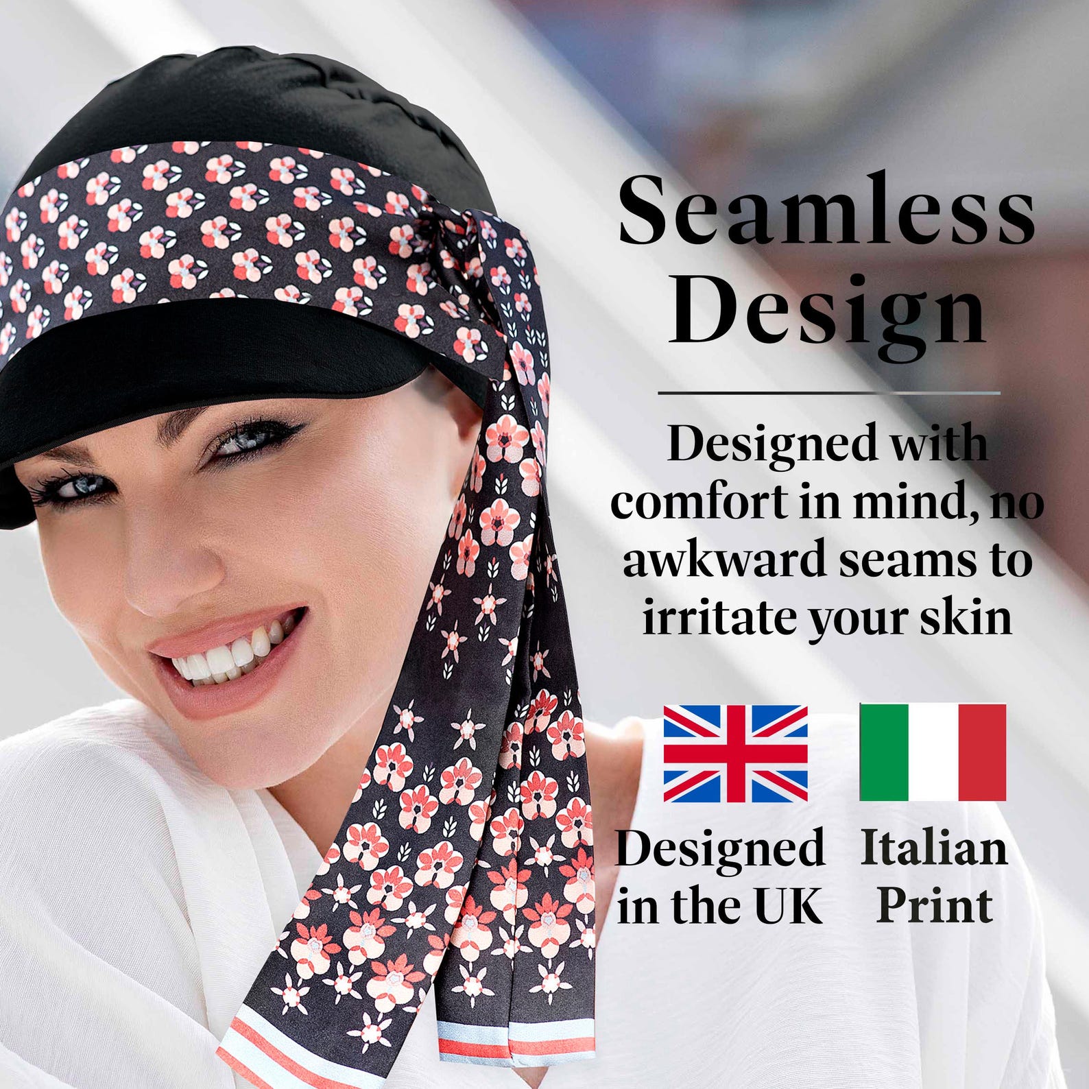 Bamboo Newsboy Sun Hat With Italian Scarf - UPF 50+ Chemo Headwear ...