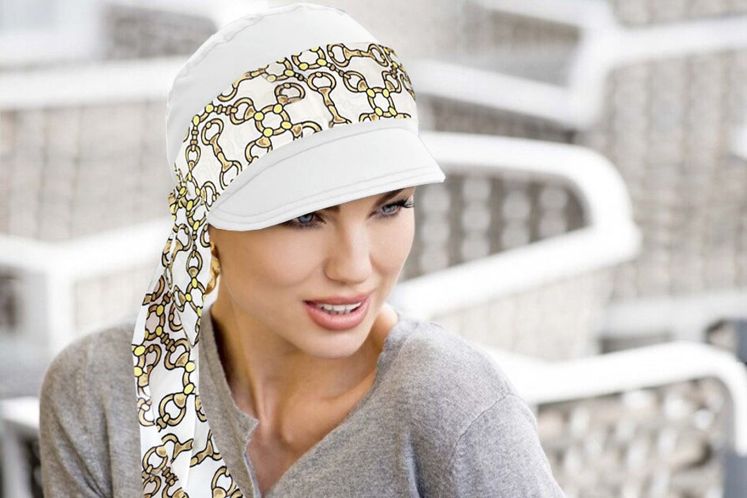 Bamboo Summer Chemo Headwear, Newsboy Sun Hat With Detachable Italian ...