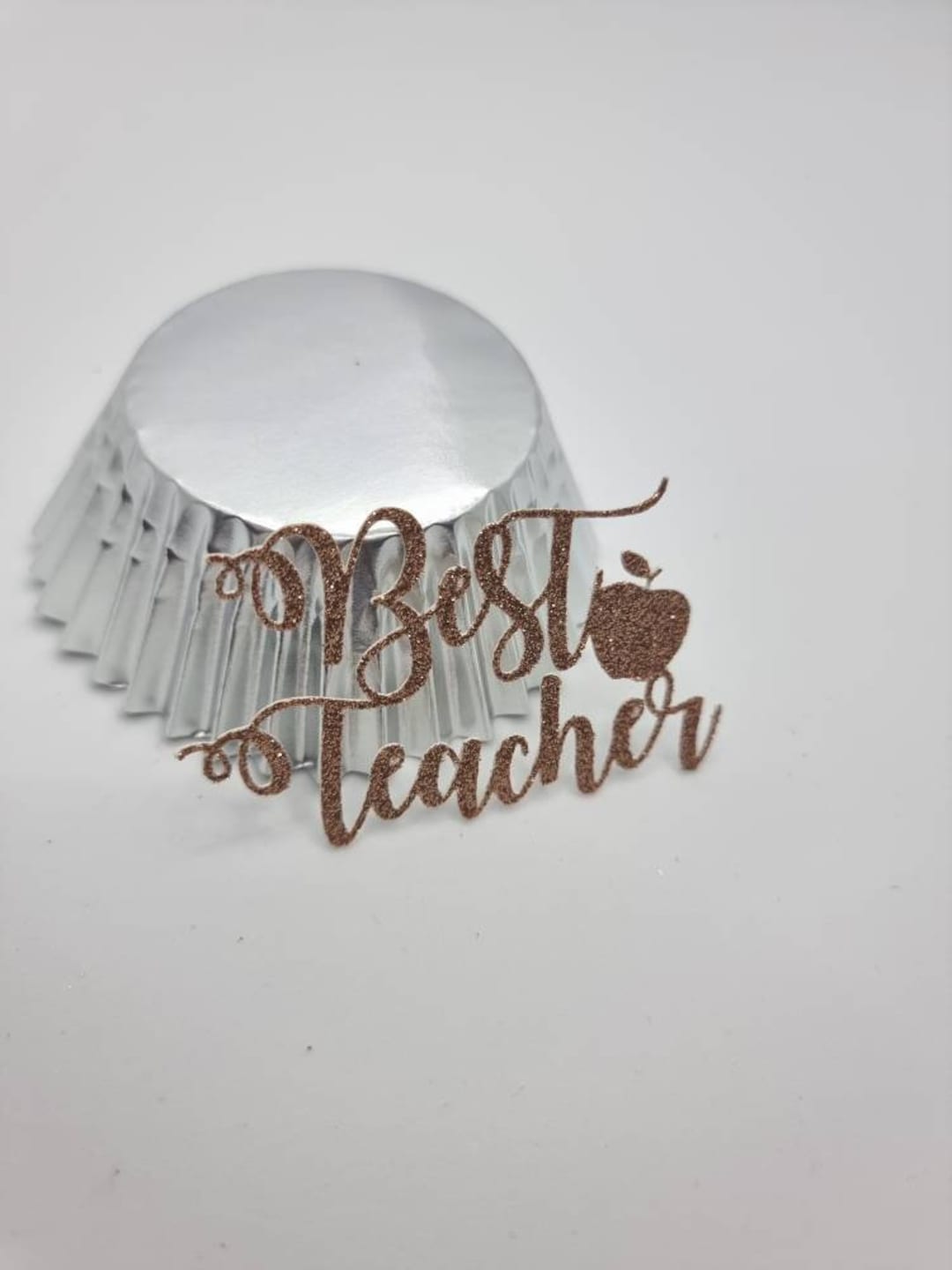 Best Teacher Glitter Cupcake Cake Toppers School Leavers End - Etsy
