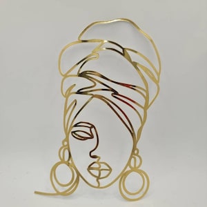 Line Art Face Cake Topper Charm, Abstract Line Art Cake Topper, African ...