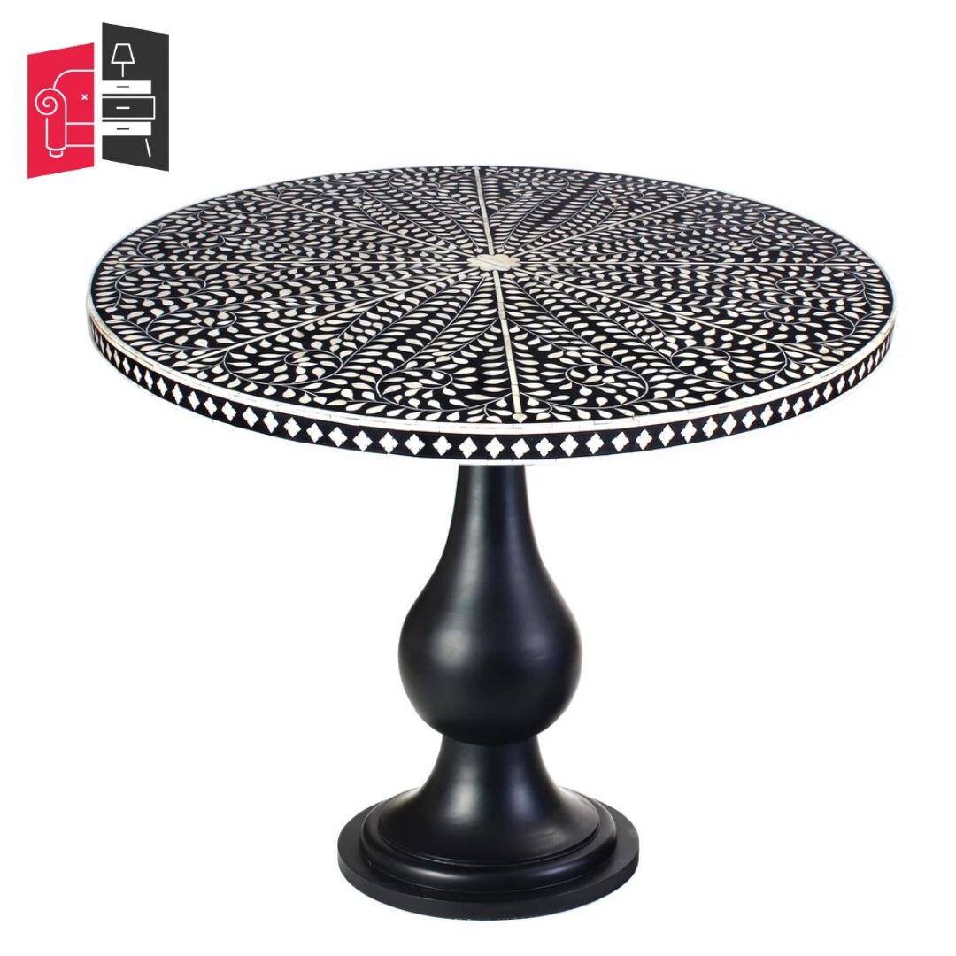 Bone Inlay Targua Design Black White Floral Pattern Coffee - Etsy