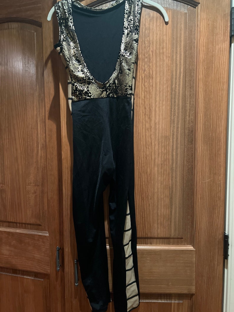 Unitard With Black and Gold Detailing - Etsy