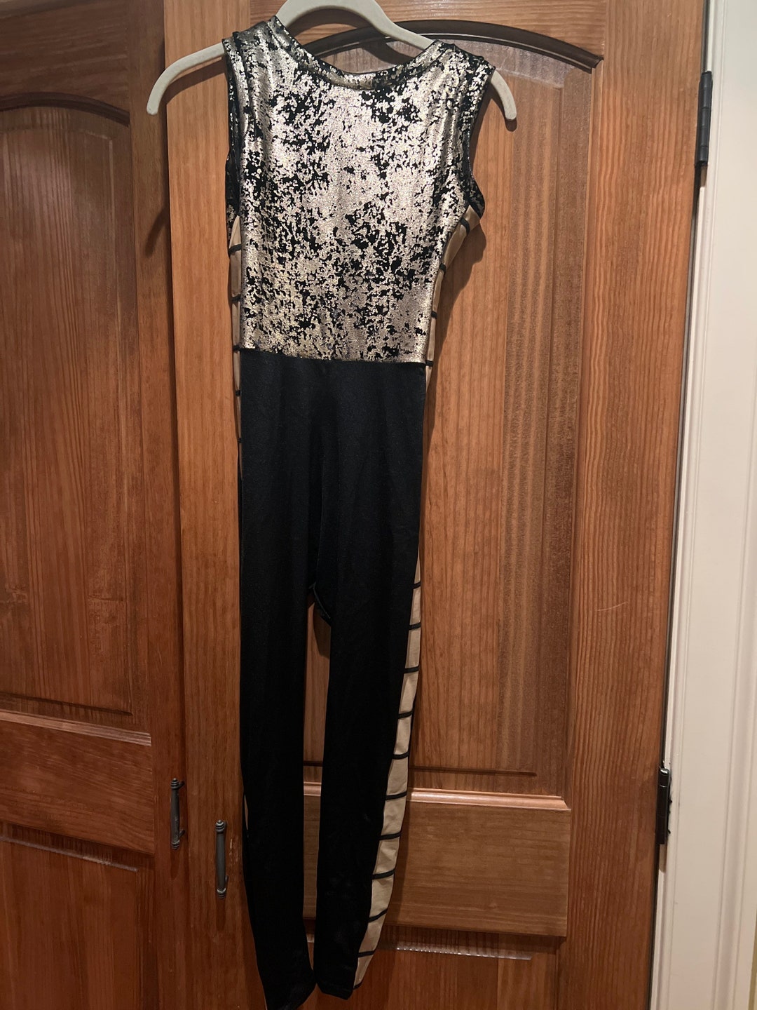 Unitard With Black and Gold Detailing - Etsy