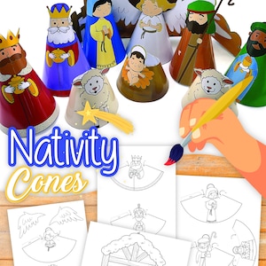 Christmas Nativity Cones Activity Set, Nativity Printable, Digital ...