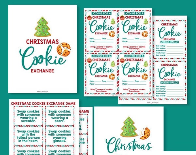 Christmas Cookie Exchange, Cookie Exchange Printables, Printable ...