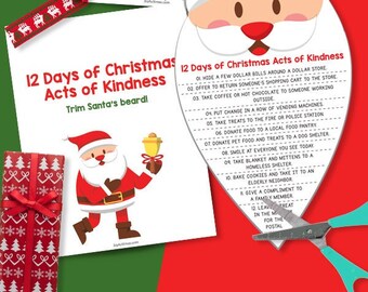 Kids's Acts of Kindness Calendar, Kindness Calendar, Random Acts of ...