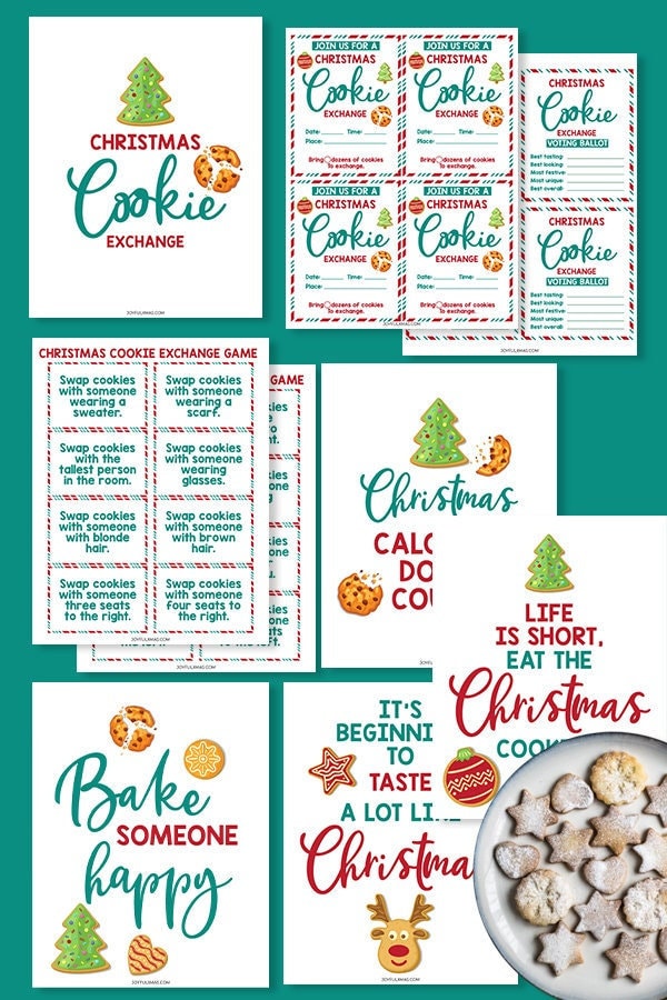 Christmas Cookie Exchange, Cookie Exchange Printables, Printable ...