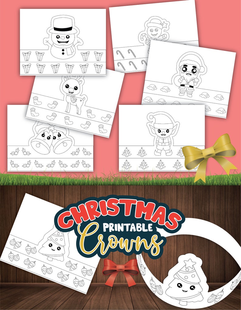 Christmas Crowns Craft, Instant Download, Digital Download, Christmas ...