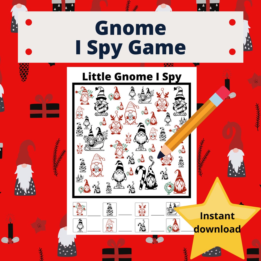 Christmas Gnome I Spy Game Christmas Printable, Instant Download ...