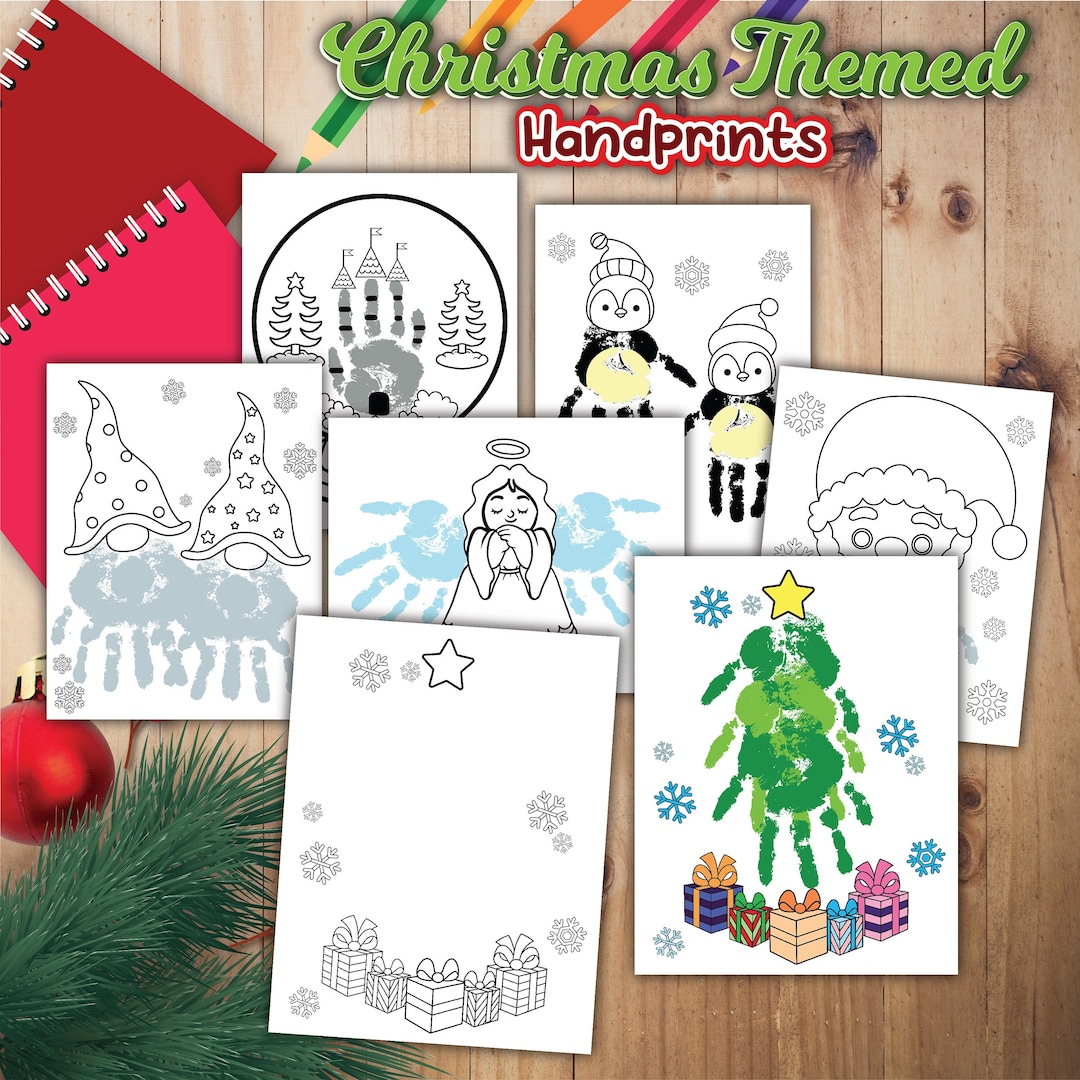 Christmas Themed Handprint Printables, Christmas, Christmas Handprints ...