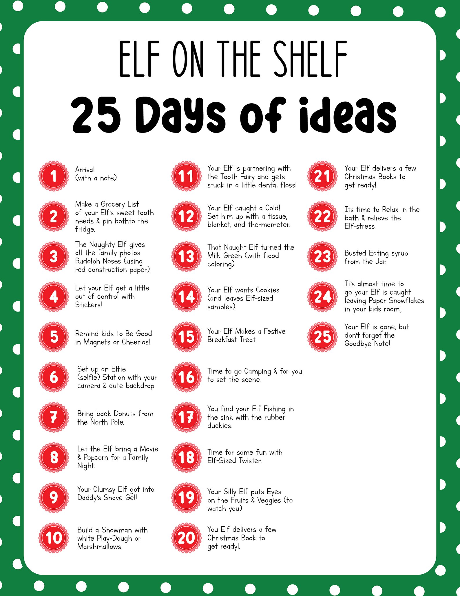 Elf-sized Fun Printable Set, Digital Download, Printable Download ...