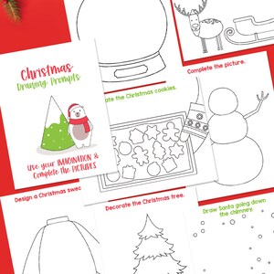 Christmas Drawing Prompts, Instant Download, Digital Download ...