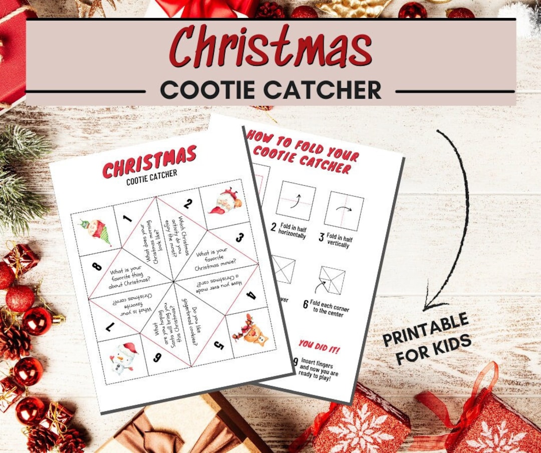 Christmas Cootie Catcher, Digital Download, Kid’s Workbook, Police ...
