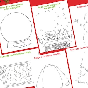 Christmas Drawing Prompts, Instant Download, Digital Download ...