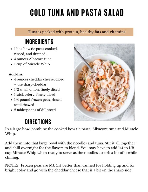 The Best Cold Tuna and Pasta Salad Recipe | Etsy