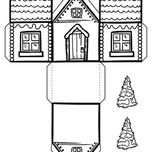 Winter 3D House, 3D House, Holiday House, Digital Download, Printable ...