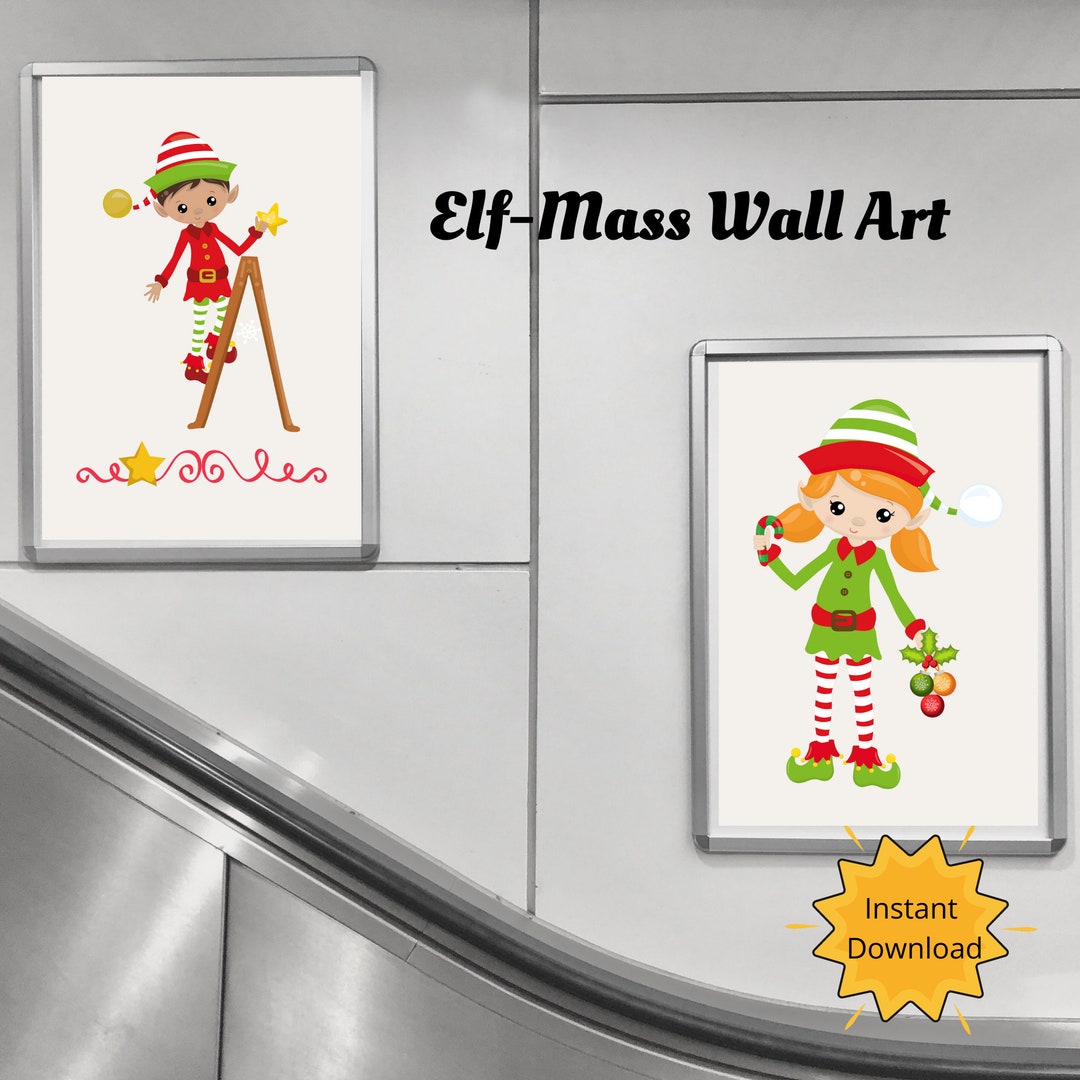 Merry Elfmas, Christmas Printable, Christmas Décor, Christmas Wall Art ...