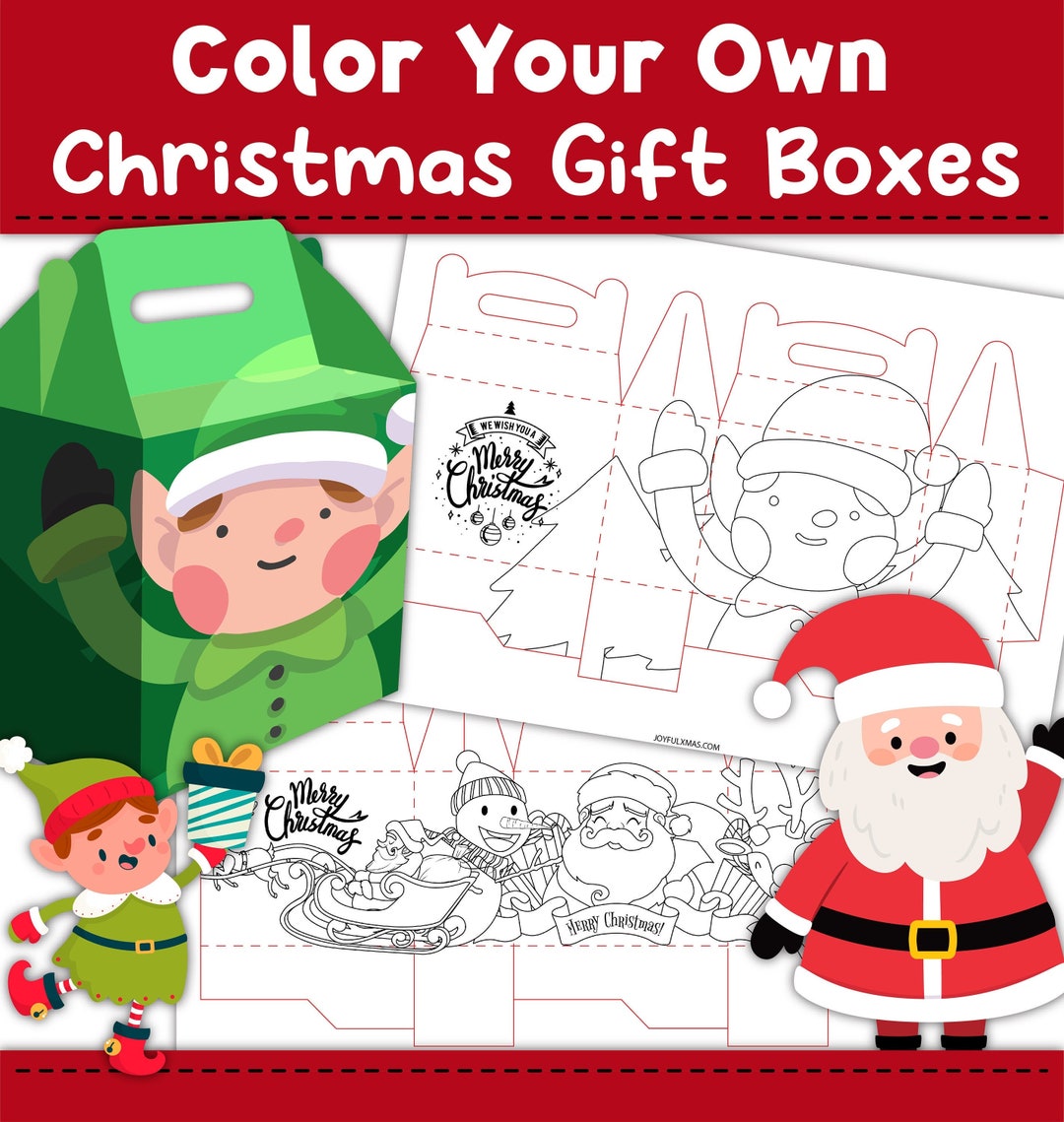 Christmas Treat Box Printable, Treat Box Printable, Digital Download ...