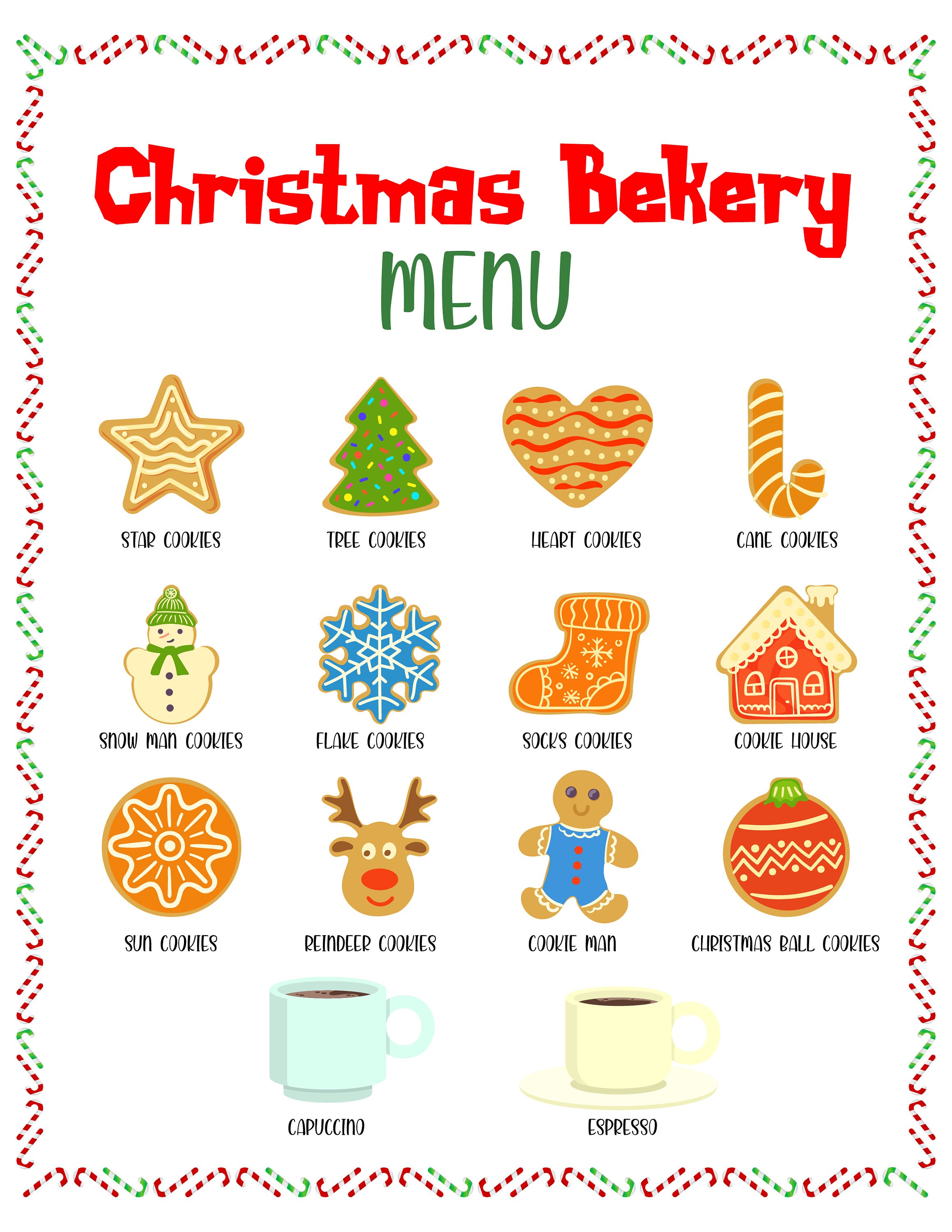 Christmas Bakery Pretend Play Printable Set, Digital Download, Instant Download, Printable ...