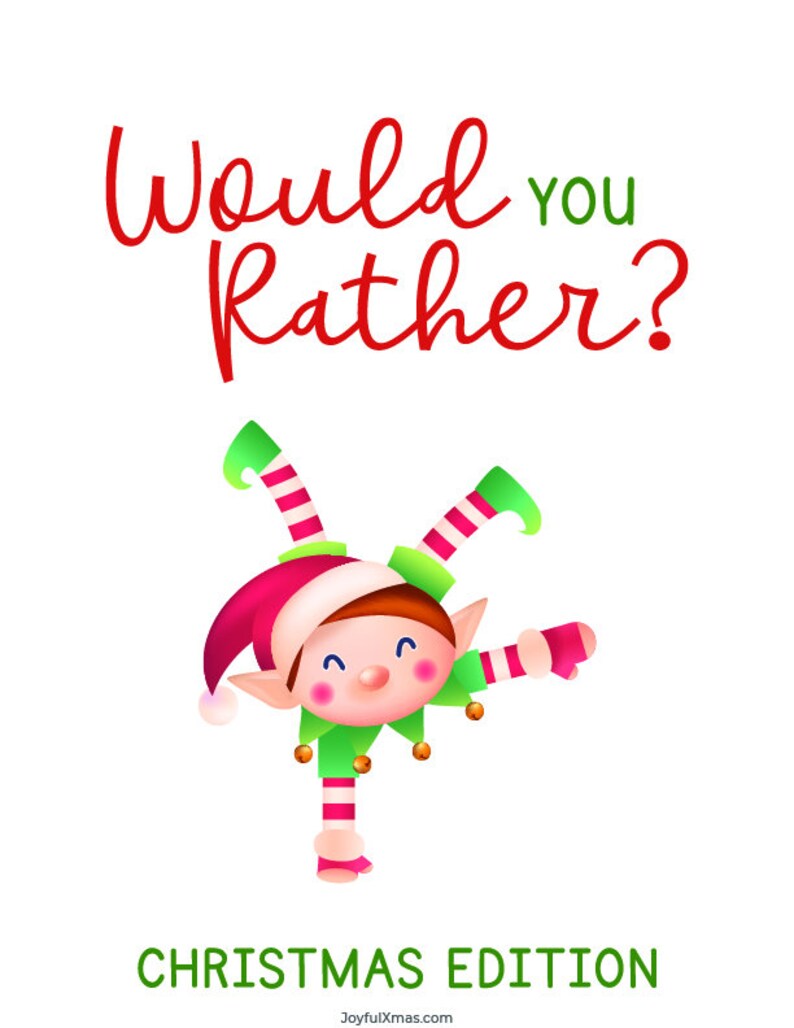 Would You Rather Christmas Game, Christmas Games, Instant Download ...