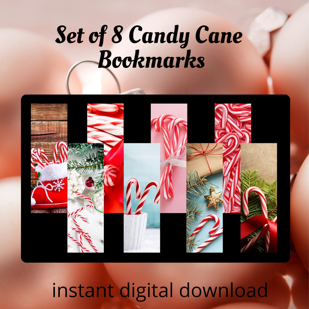 Candy Cane Bookmarks Set of 8 Christmas Digital Download - Etsy UK
