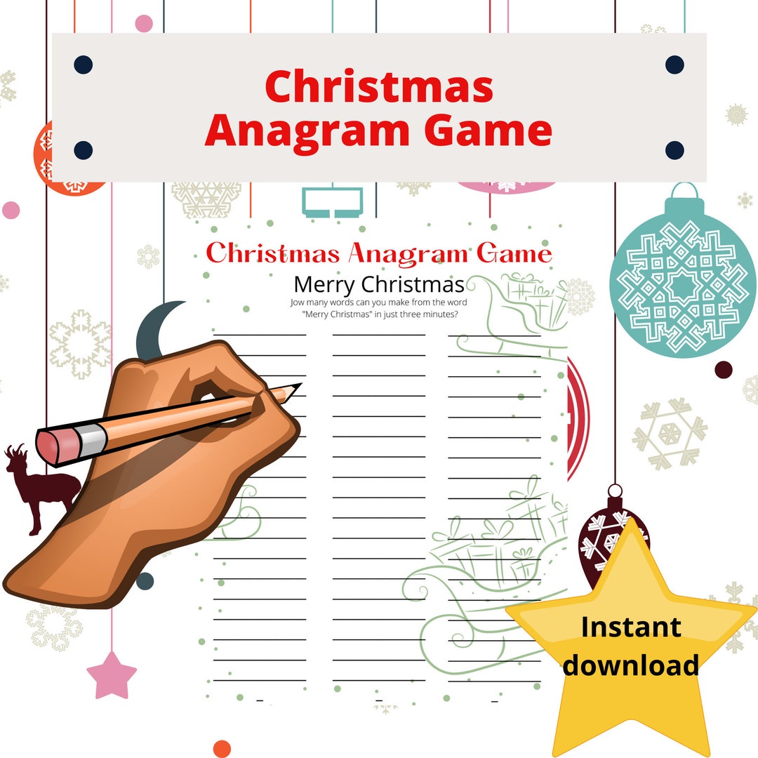 Anagram Christmas Game, Instant Download, Digital Download, Christmas ...