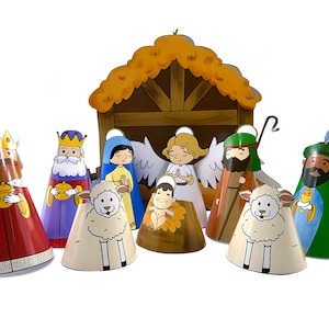Christmas Nativity Cones Activity Set, Nativity Printable, Digital ...